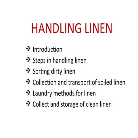 Standard Operating Procedure of Laundry Department | PDF