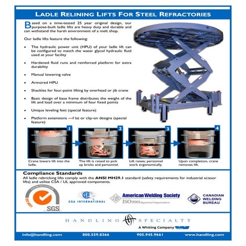 Handling Specialty Ladle Lifts For Steel Refractories | PDF