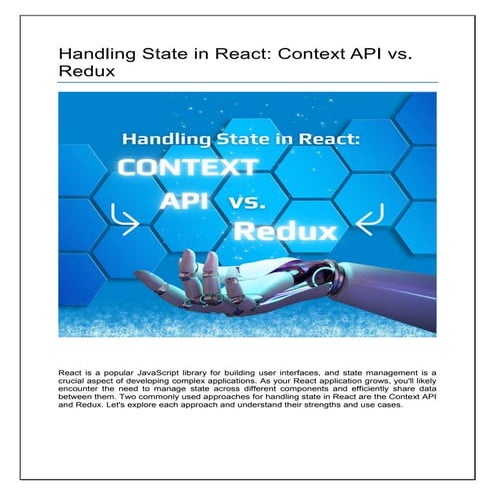 Handling State In React Context Api Vs Redux Pdf Web Development 