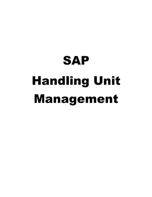 Handling units | PPT