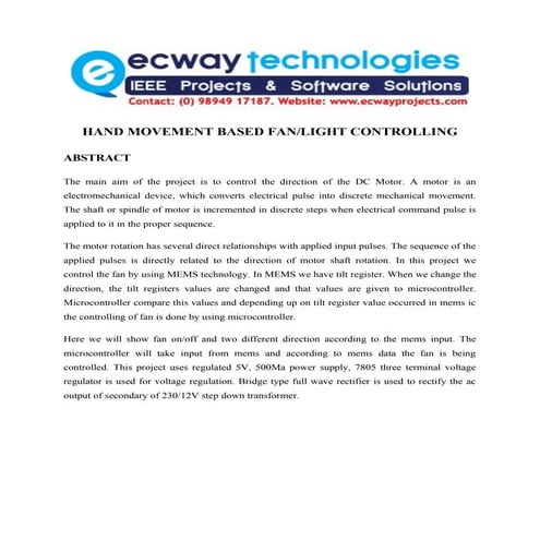 Hand movement based fan | DOC