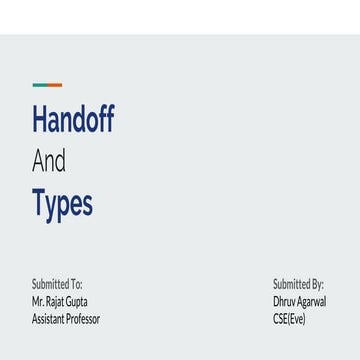 Handoff or Handover and Types | PDF | Technology & Computing