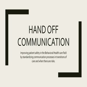 Hand off communication | PPTX