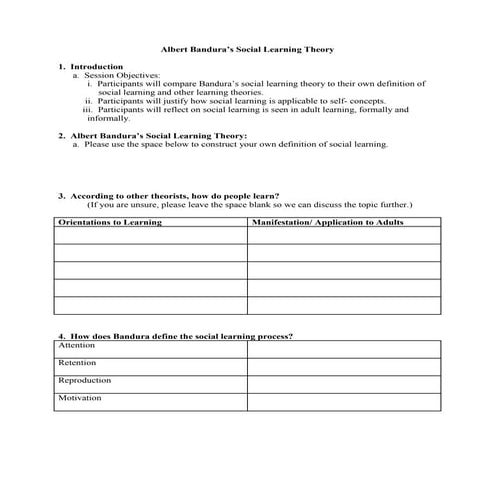 Handout on Bandura | PDF