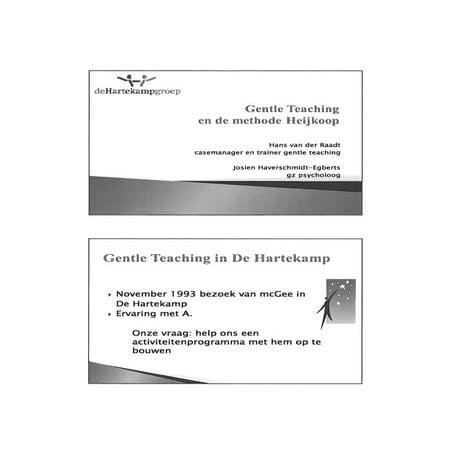 Vergelijking Gentle Teaching, Methode Heijkoop | PDF