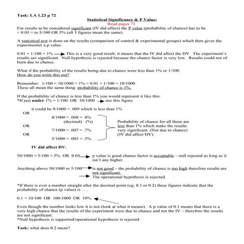 Lesson p values | PDF