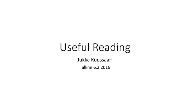Handout Tallinn Useful Reading | PPT Handout Tallinn Useful Reading | PPT