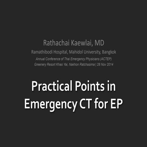 Practical Points in Emergency CT for Emergency Physicians | PPTX