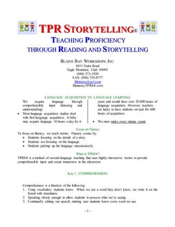 TPRS® Beginning Workshop 2012 Handout | PDF