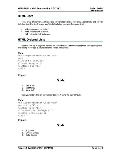 Html-list | PPT
