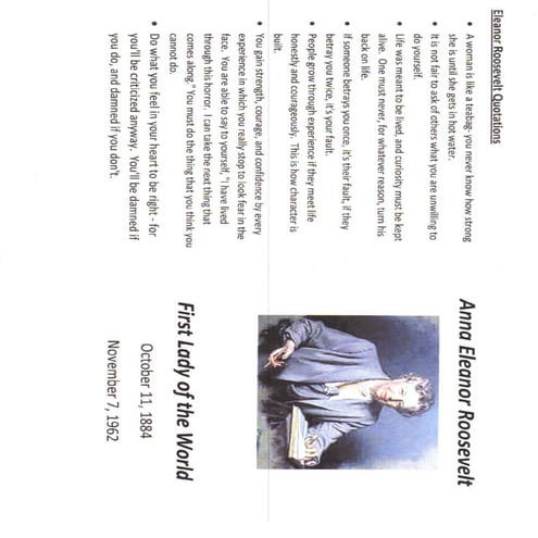 Handout About Eleanor Roosevelt | PDF