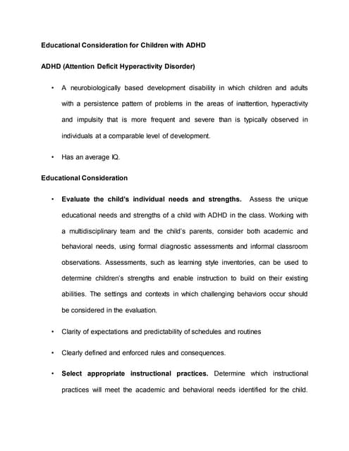 ADHD Powerpoint Presentation | PPT