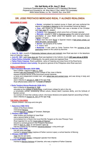 Why to study the Life and works of Rizal | PPTX | Politics