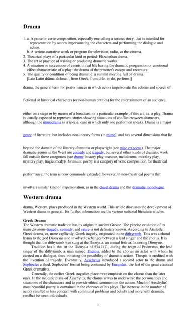 HISTORY and ORIGIN OF DRAMA. | DOCX