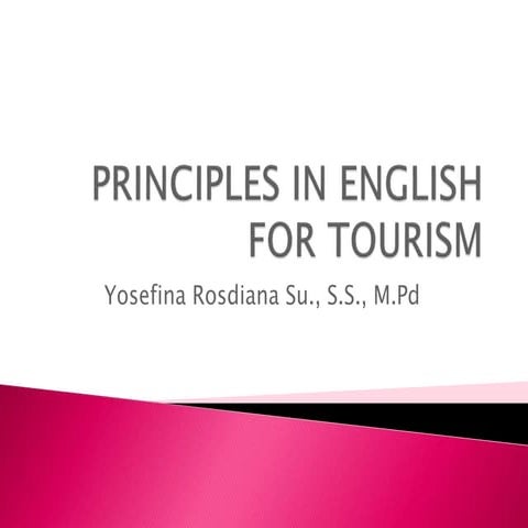 Handout english for tourism | PPTX