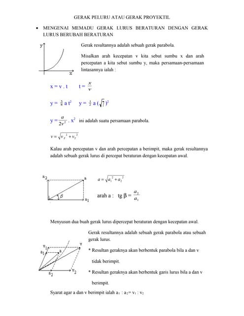 gerak parabola (MATERI FISIKA KELAS XI ) | PPTX