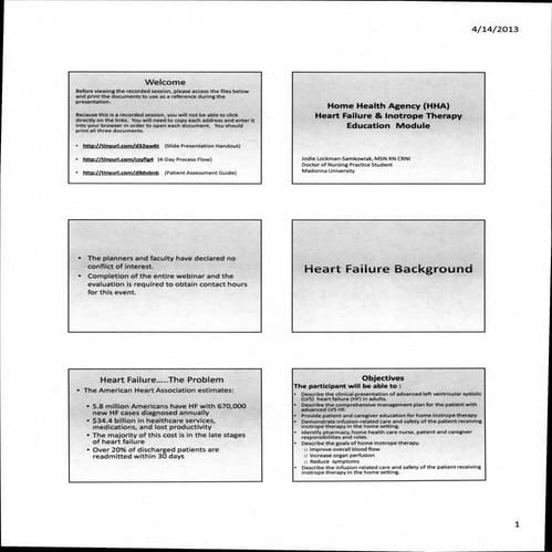 Handout home inotrope_therapy_slide_presentation_1 | PDF | Heart and ...