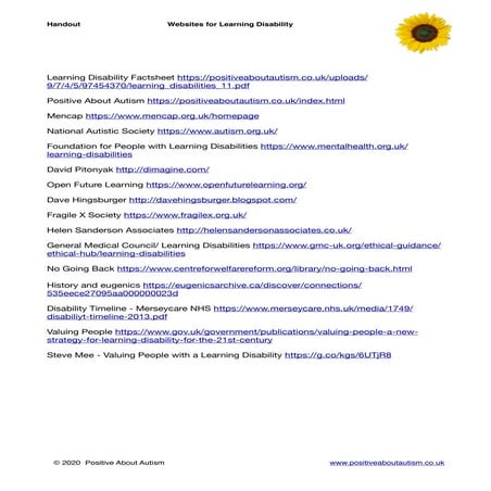 Handout learning disability websites | PDF