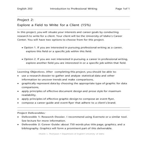 Project 2 Handout English 202 | DOCX
