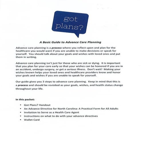 Got Plans? Handouts | PDF