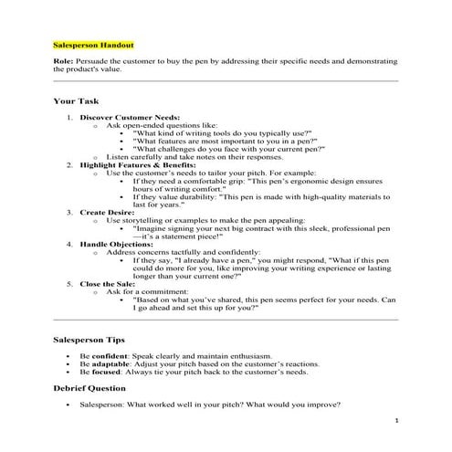 Handouts - Sell me this pen activity.docx