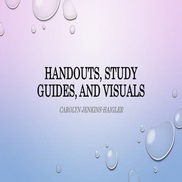 Handouts, Study Guides, and Visuals Powerpoint | PPT