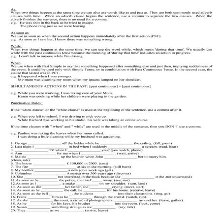 HANDOUT VII 54 Past Simple and Past Continuous | DOCX