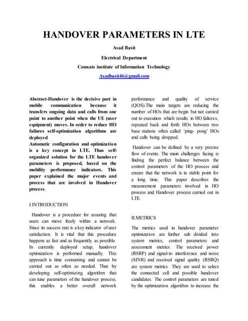 Hw lte rf-optimization-guide | PDF
