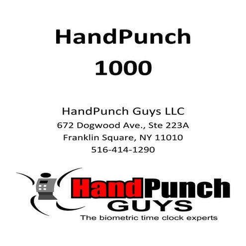 HandPunch 1000 Manual | PDF