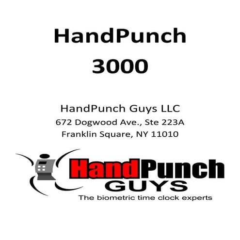 HandPunch 3000 Manual | PDF