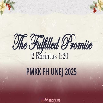 Handry - The Fulfilled Promise for Jesus | PPTX
