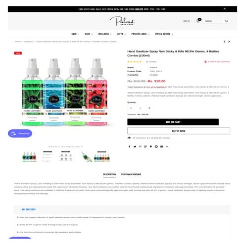 Hand sanitizer spray 4 bottels | PDF