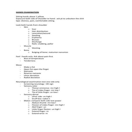 Hands examination | PDF