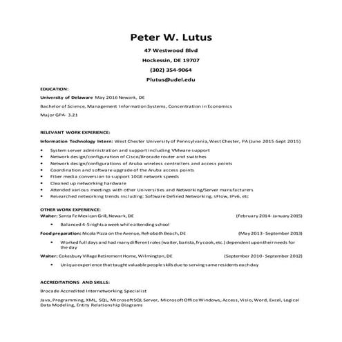 Handshake resume | DOCX