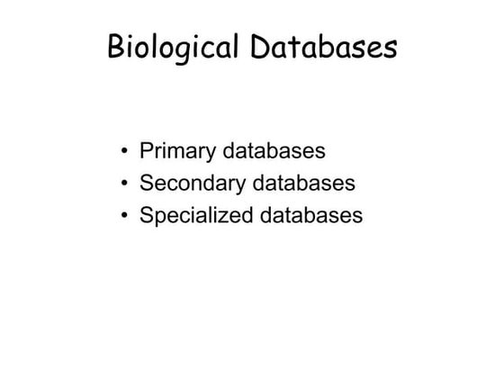 Biological database....pptx | Databases | Computer Software and Applications