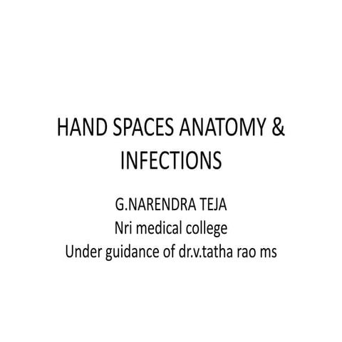 Hand spaces anatomy & infections | PPTX