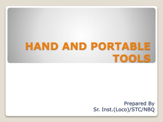 Different tools used in workshop | PPT