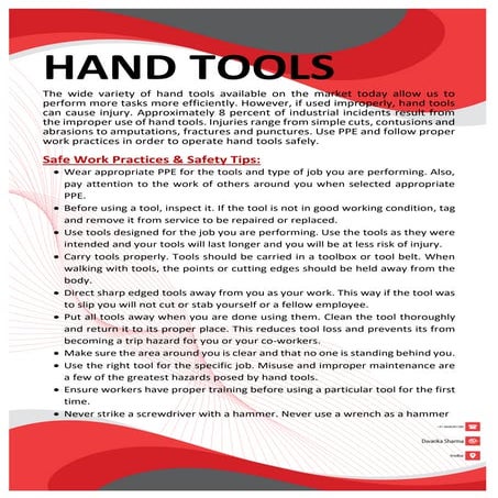 Safety procedures in using hand tools and equipment | PPTX