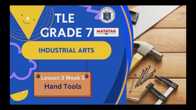 TLE 7 - 3rd Topic - Hand Tools, Power Tools, Instruments, and Equipment ...