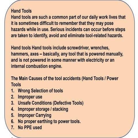Safety procedures in using hand tools and equipment | PPTX