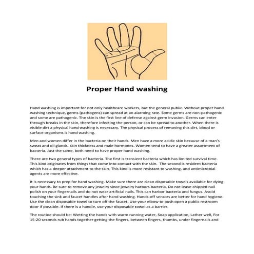 Proper Hand Washing | DOCX