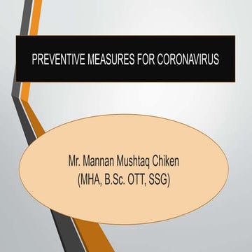 Prevention of Corona Virus | PPTX