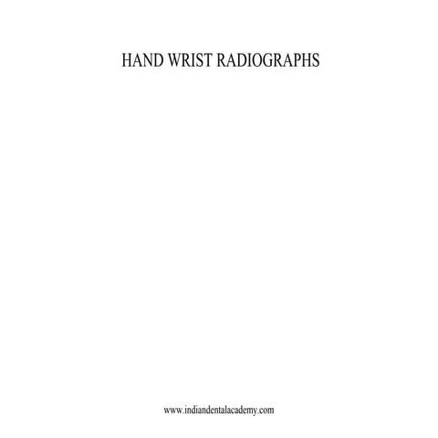 Hand wrist radiographs | PPT