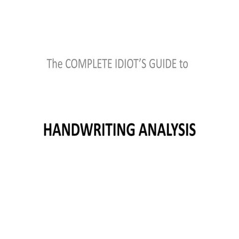 Handwriting Analysis | PPTX | Science