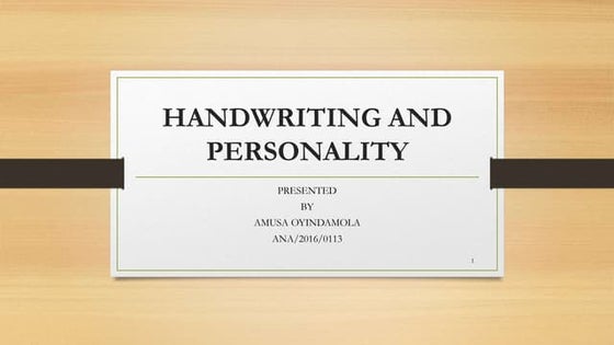 Handwriting analysis presentaion | PPT