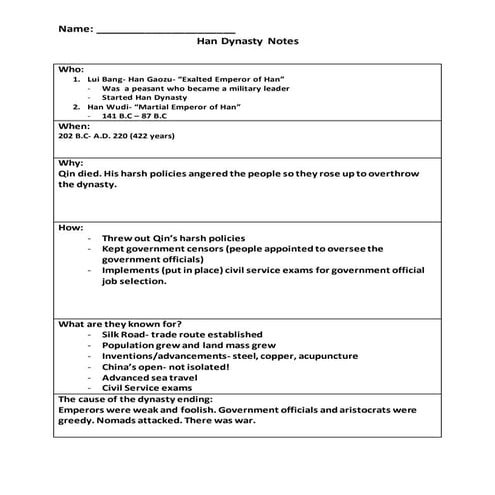 Han dynasty -_completenotes | PDF