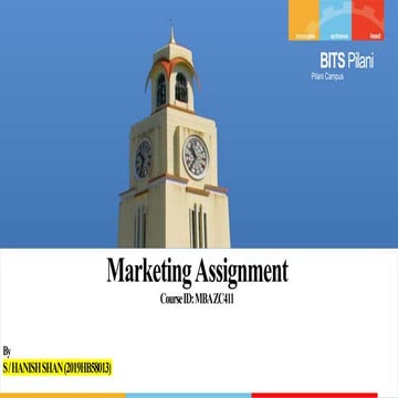 Marketing Management Assignment - Hanish | PPT