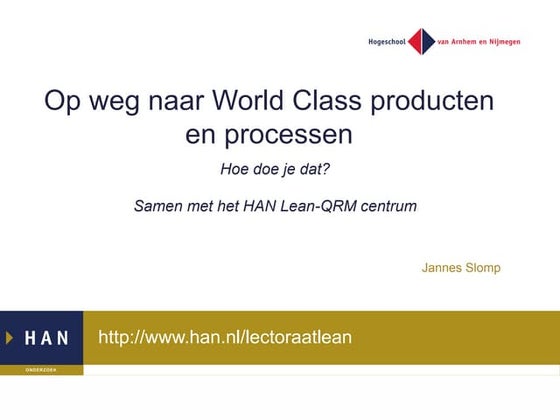Masterclass De evolutie van Lean naar C-Lean (Jacqueline Hofstede) | PPT