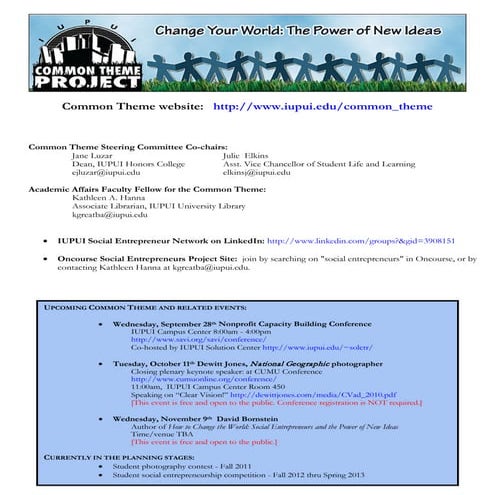 The Common Theme Project - handout | PDF