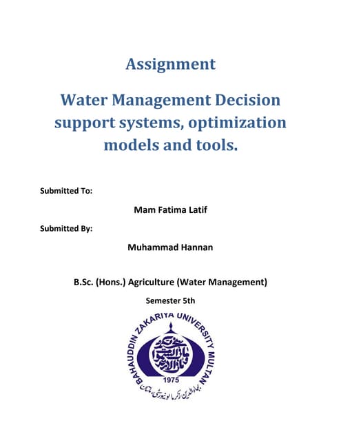 Water resource management | PPT